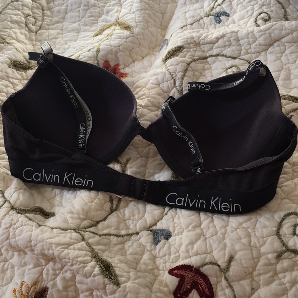 Calvin Klein Logo Bra W/ Waistband 34c Push Up - Gem